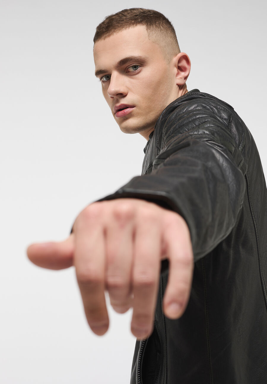 Куртка кожаная men's biker jacket - цена в официальном интернет ...